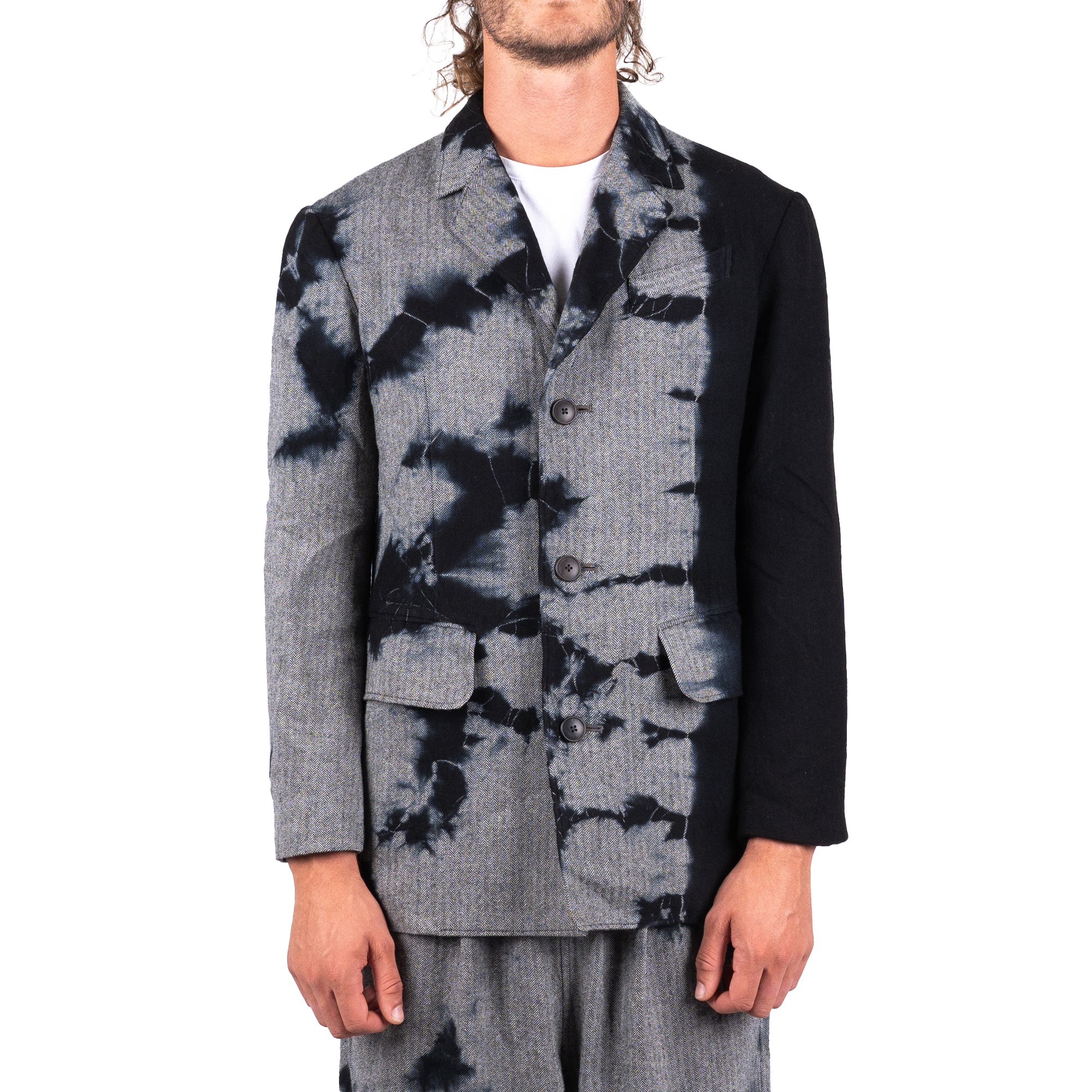 BLACK SHIBORI HERRINGBONE JACKET – Lucentement